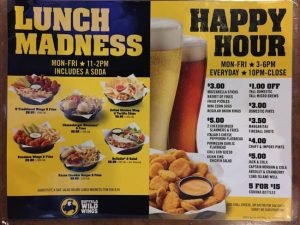 Buffalo Wild Wings Happy Hour Menu and Pricing